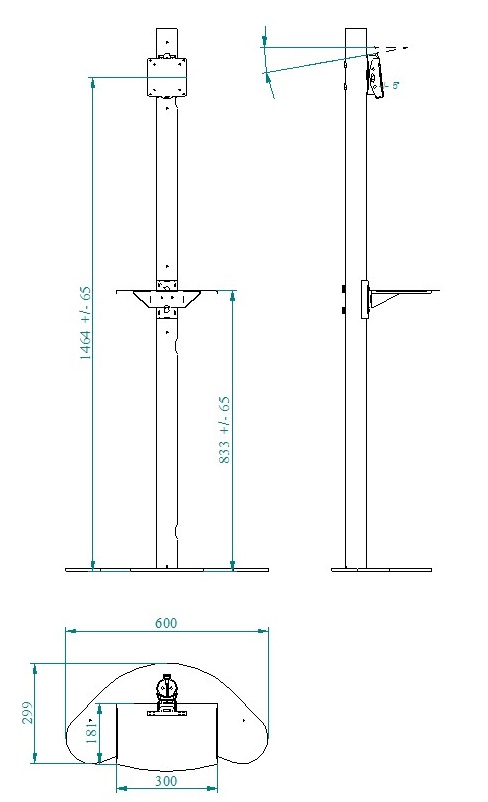 VESA compatible 32” flat panel support floor stand - Euromet