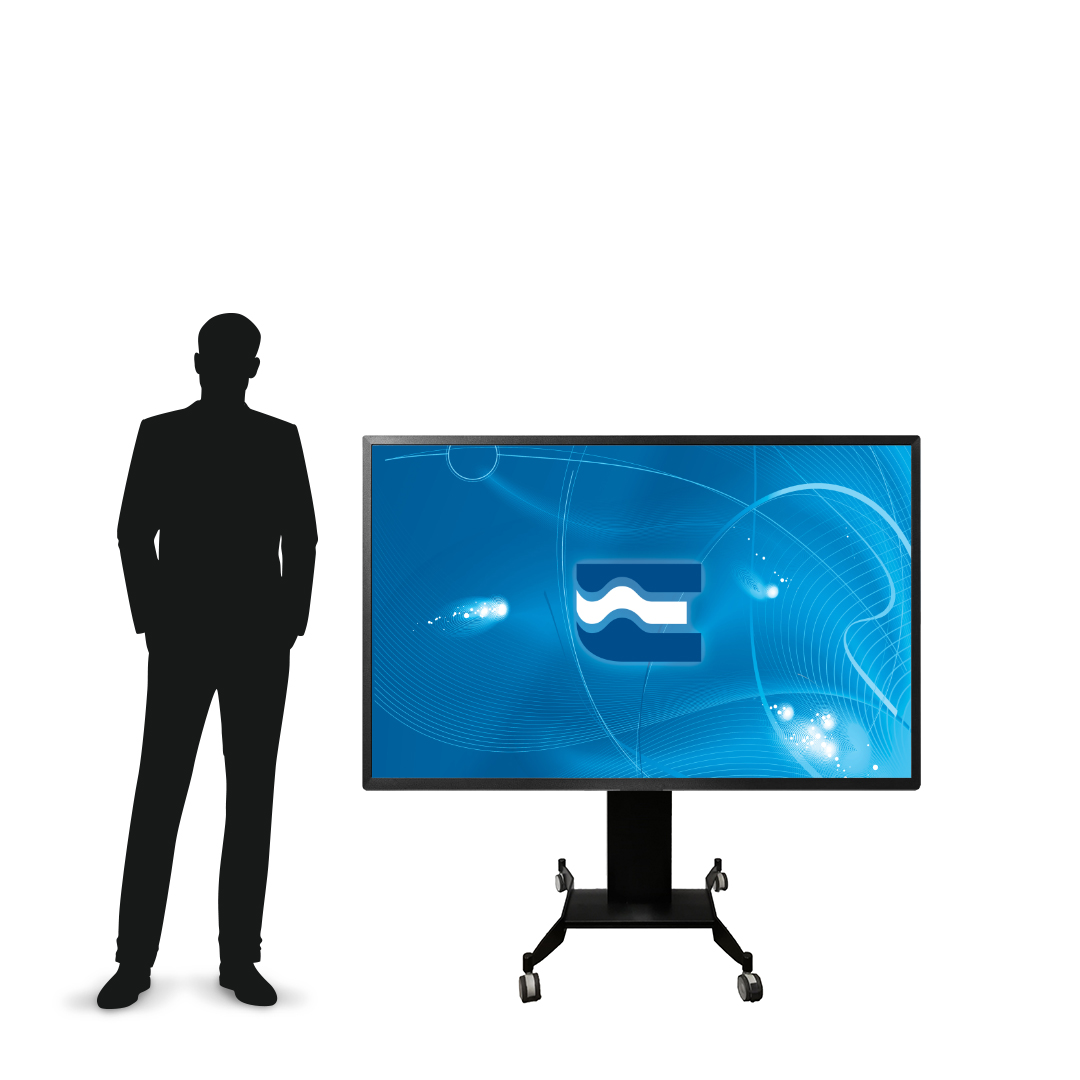 Slide Cart - Mount for screens up to 75” with wheels, black - Euromet